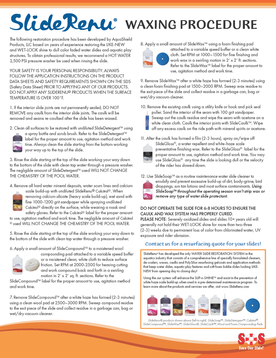 SlideRenu® SlideWax™ – WMS Aquatics